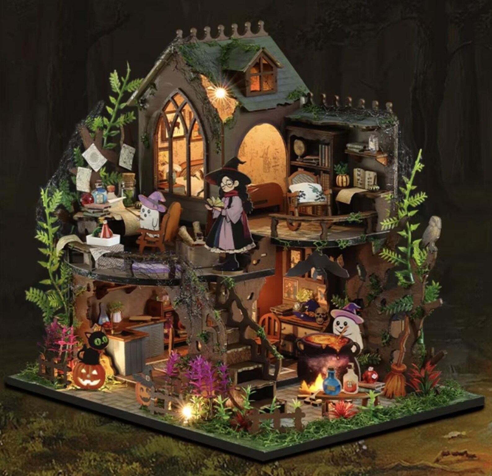 DIY Magic Cottage Book Nook Kit | 3D Spooky Halloween Puzzle Craft ...