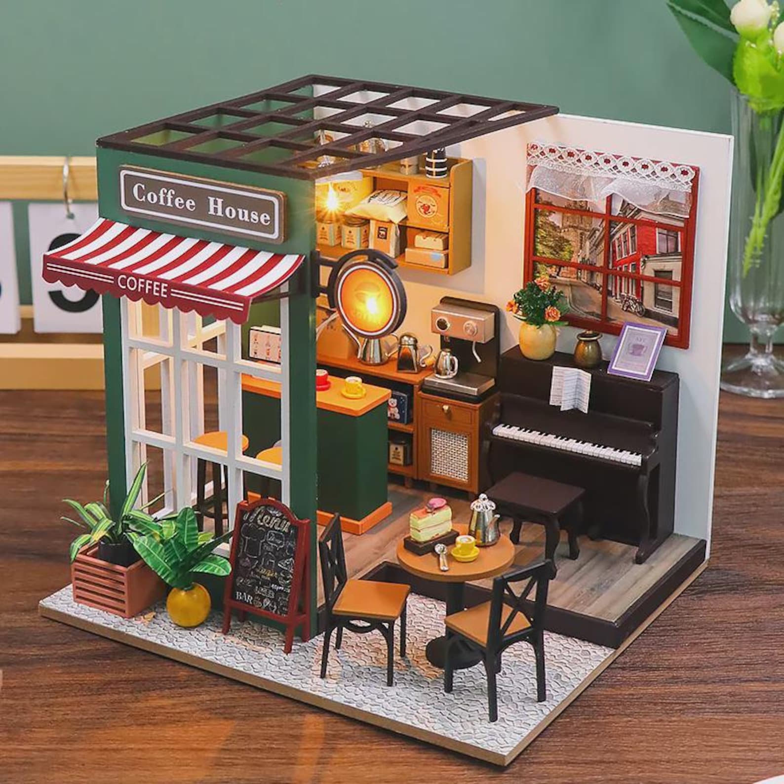 Tiny Coffee Shop Book Nook – 3D Puzzle Craft Set With Pastries, Barista ...