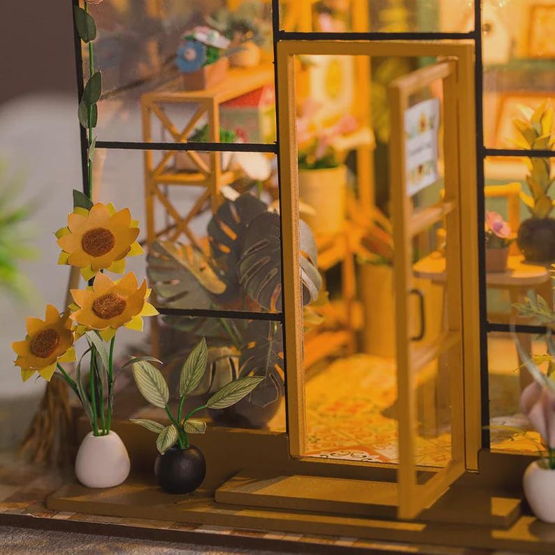 Mini DIY Flower House Kit – 3D Wooden Dollhouse With Furniture ...