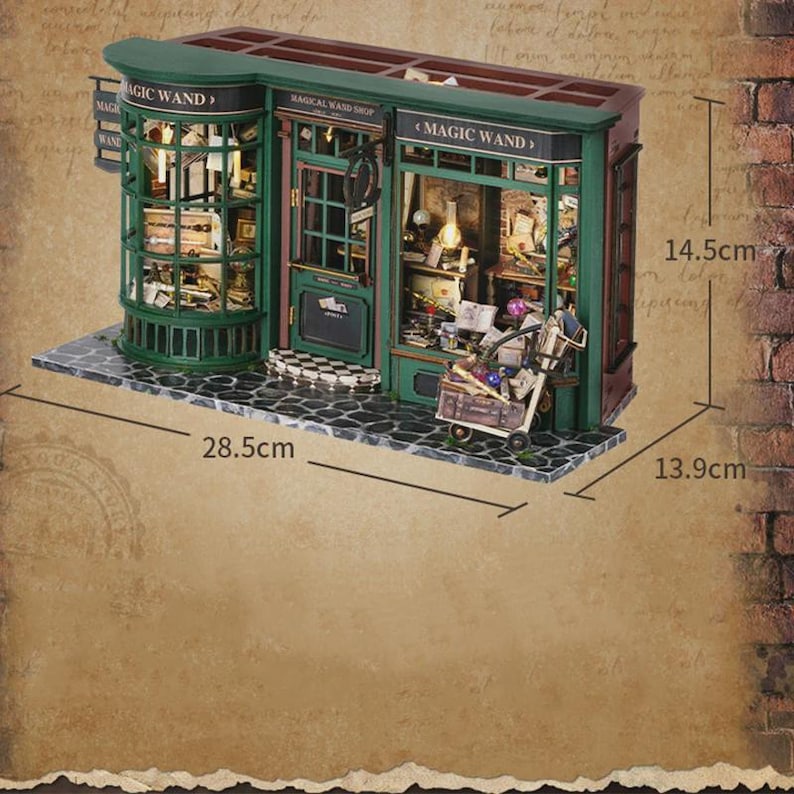 DIY Wizard Book Nook – Magical Wand Shop Miniature Kit With Enchanted ...