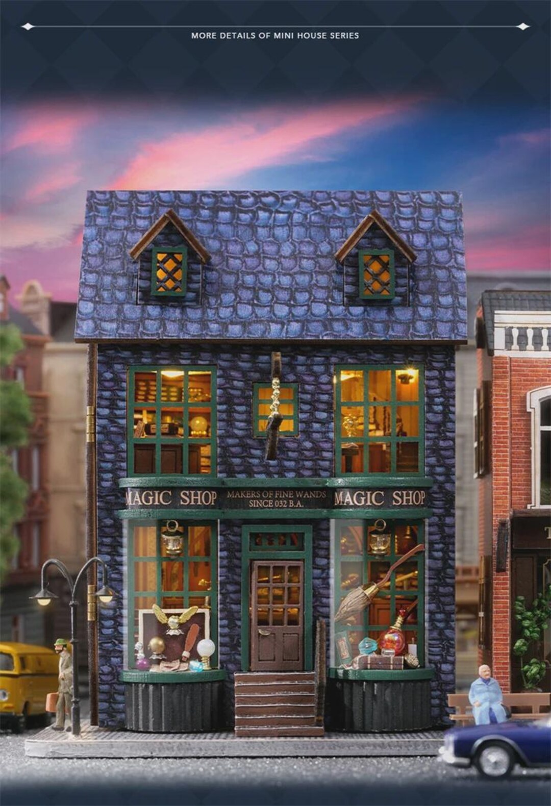 DIY Magic Shop Book Nook Kit: 3D Wooden Puzzle, Wizard Witches Shelf ...