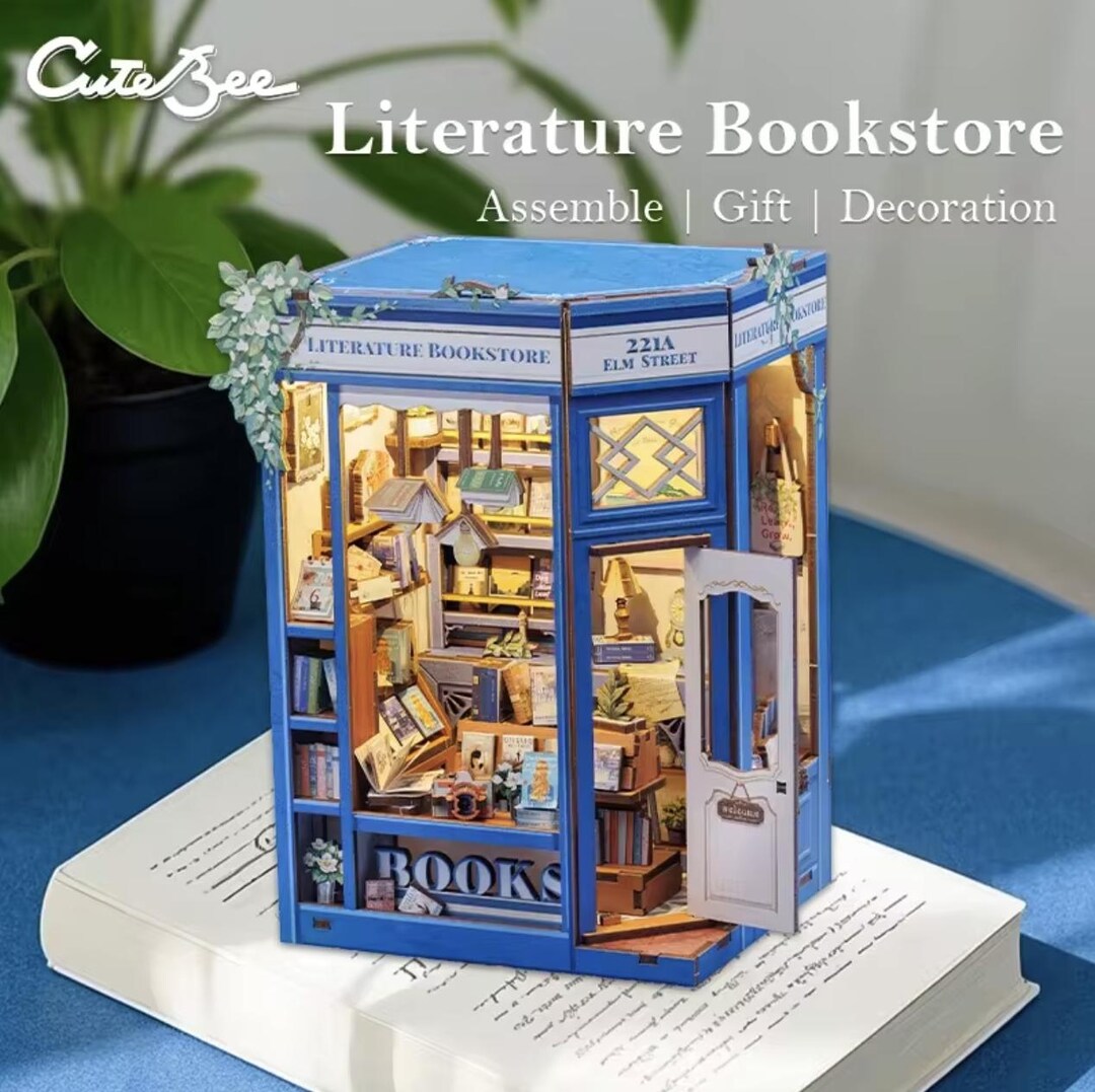 DIY Literature Bookstore Book Nook Kit | 3D Cozy Library Puzzle Craft ...