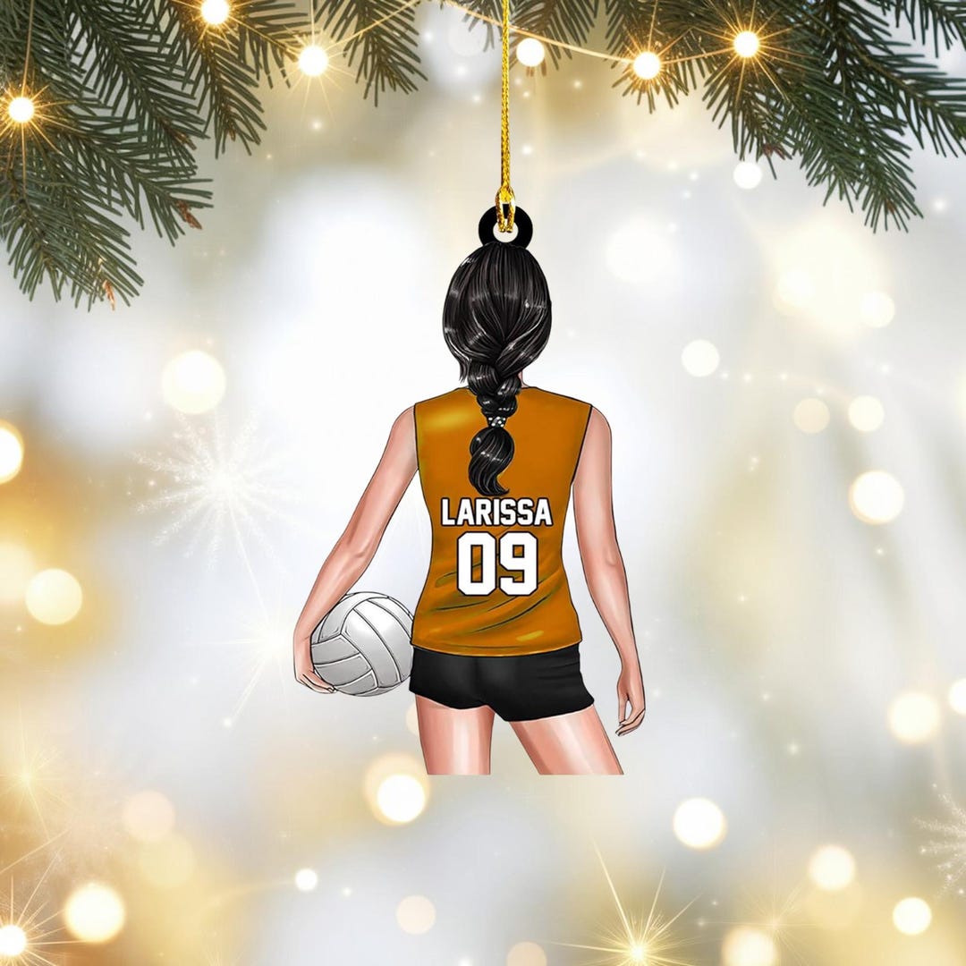 Personalized Volleyball Girl Christmas Ornament Acrylic Sports Decor ...