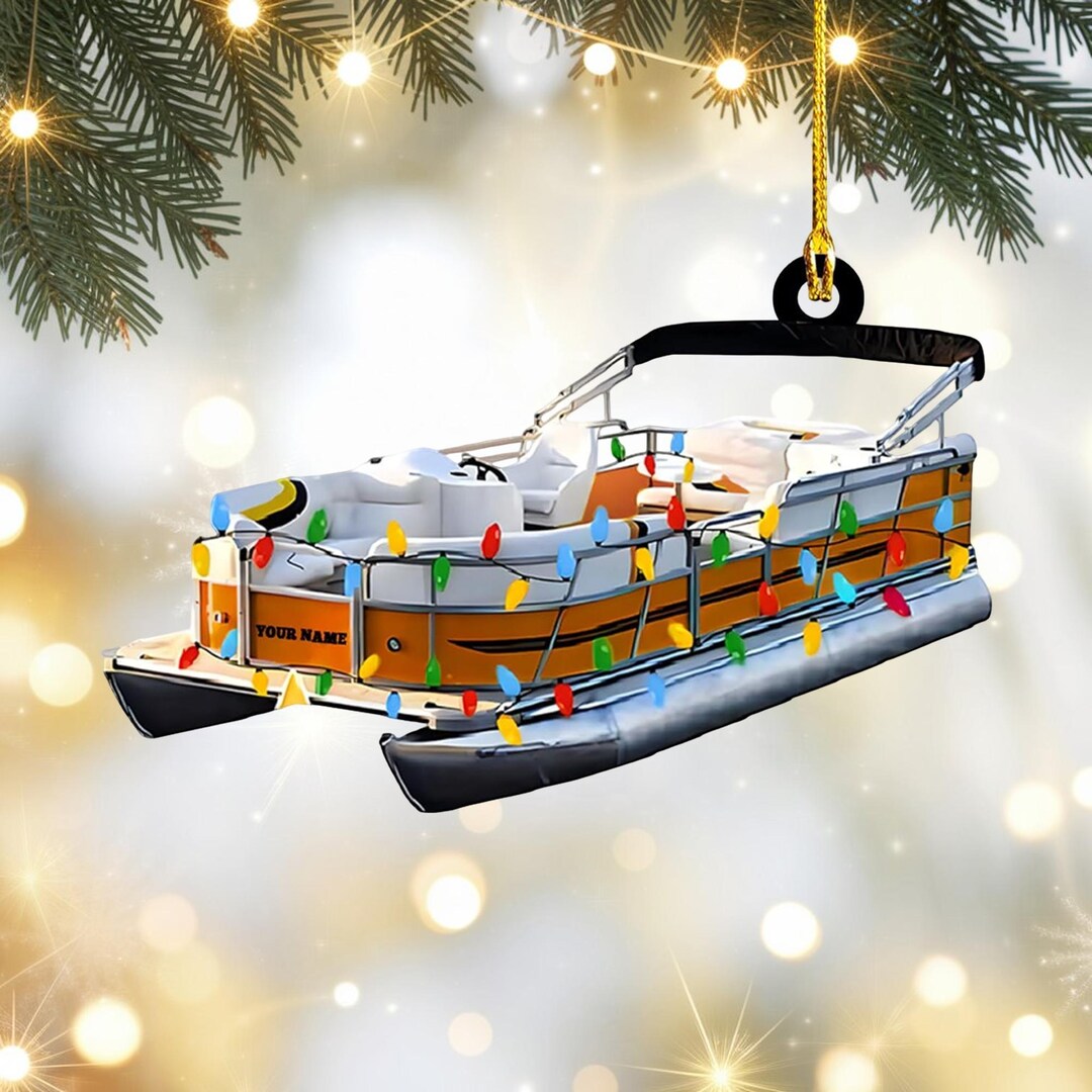 Pontoon Boat Christmas Ornament Personalized Nautical Design, Custom ...