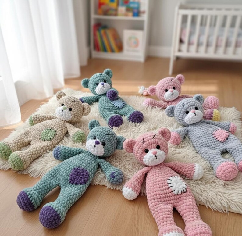 Crochet Bear Snuggler Pattern PDF, Cute Bear Lovey Tutorial for Kids ...