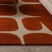 Burnt Orange Geometric Block Rug, Modern Cream and Terracotta Wool Area ...