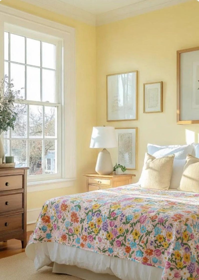 Whimsical Meadow Pink Floral Velveteen Plush Blanket Cottagecore Spring ...