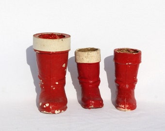 Vintage Christmas, Red Santa Boot, Paper Mache, Candy Container, Made ...