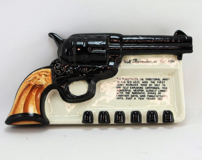 Vintage Ashtray Ceramic Gun Pistol Colt Peacemaker .45 Century Modern ...