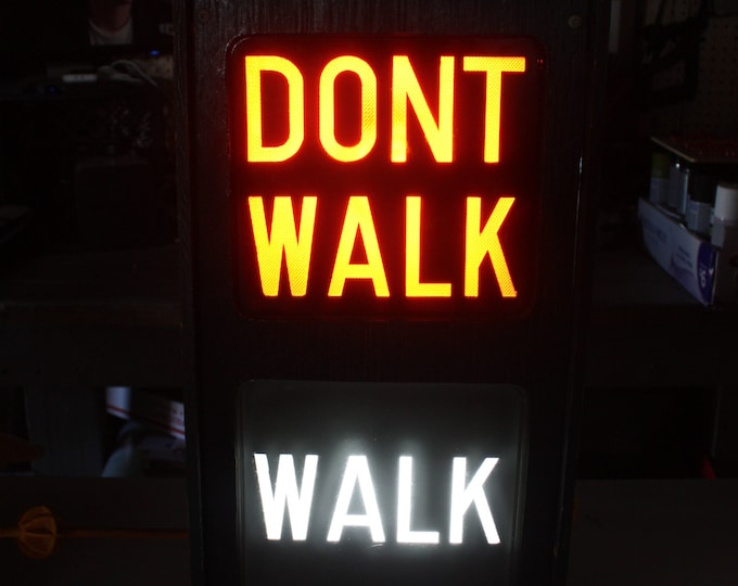 Vintage Walk Don't Walk Traffic Sign Lighted Crosswalk Pedestrian ...