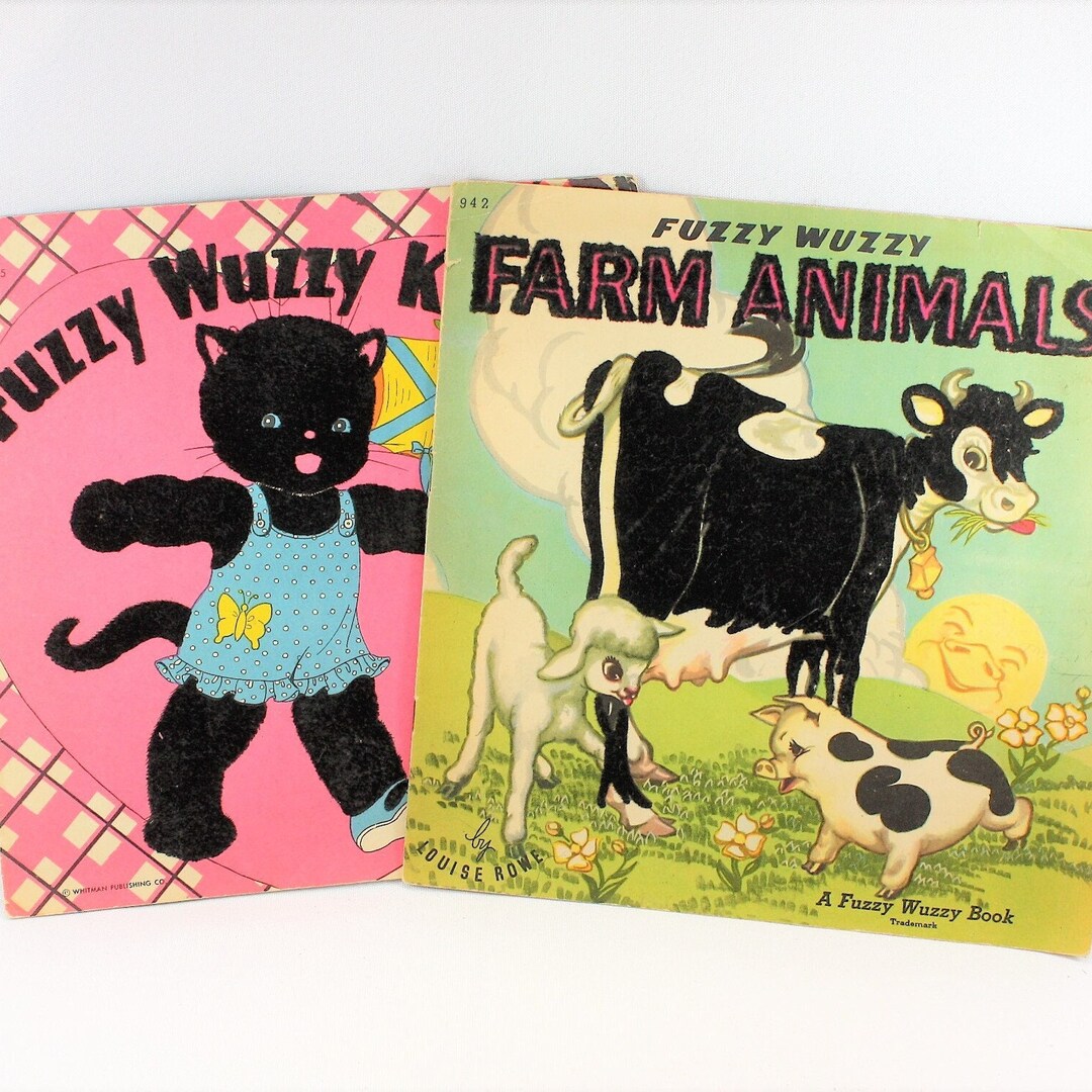 Vintage Fuzzy Wuzzy Kitten & Farm Animals Children's Story Books ...