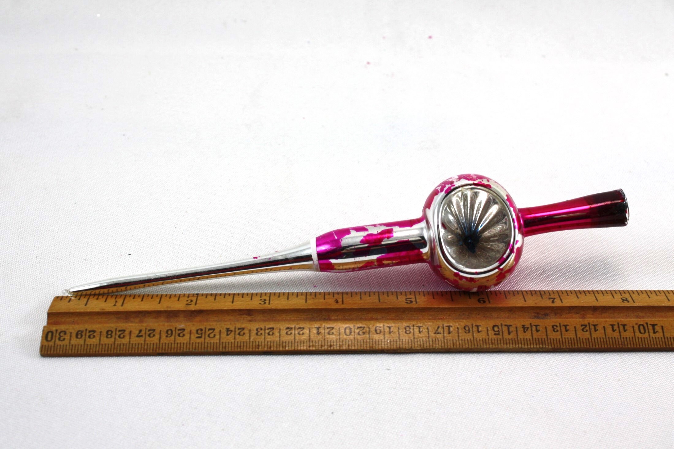 Vintage Christmas Mercury Glass Feather Mini Tree Ornament Tree Topper ...