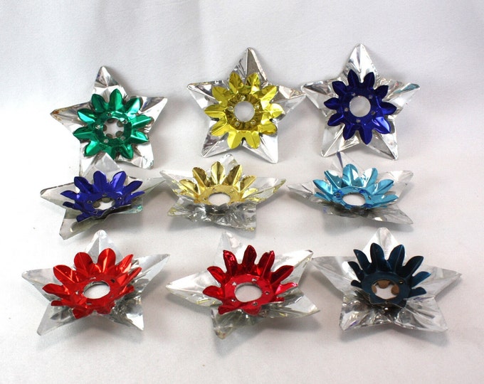 Vintage Aluminum Tin Foil Metallic Light Reflector Small Double Star ...