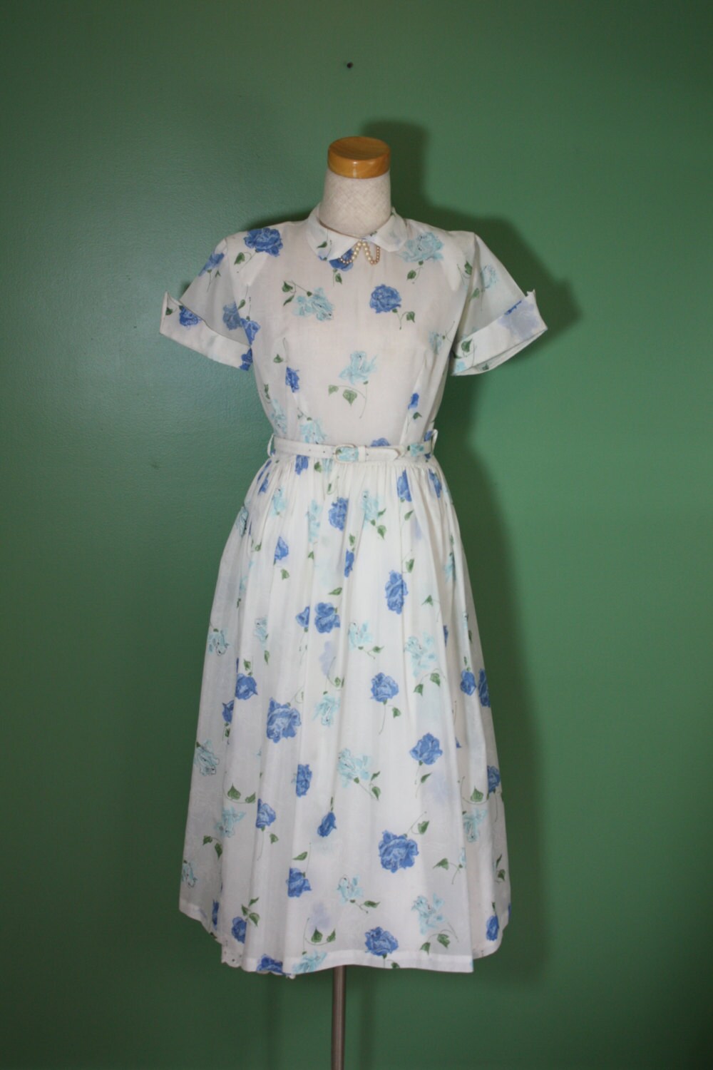 Vintage 50s 60s Summer Dress Belted Sun Dress Day Dress Full | Etsy