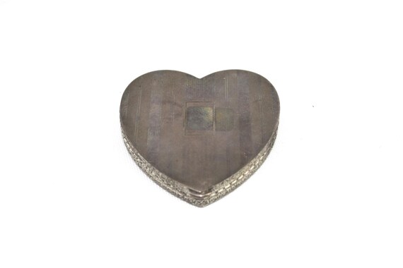 Vintage La Mode Sterling Silver Compact Heart Shaped … - Gem