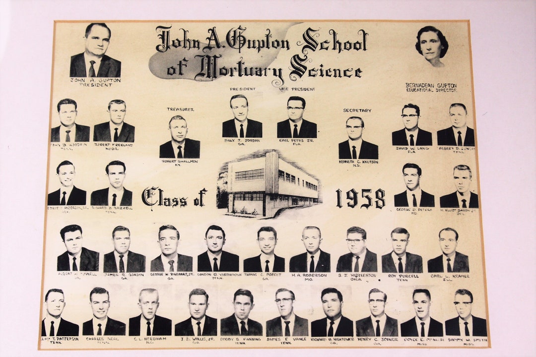 Vintage Mortuary Science Mortician Embalmer Class Photo Funeral Home ...