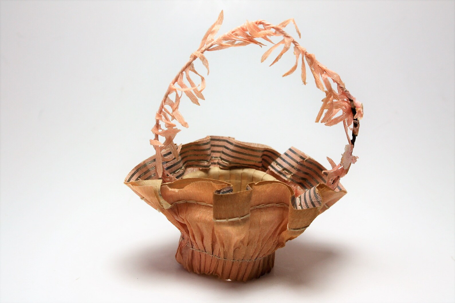 Vintage Easter Pink Peach Crepe Basket Nut Candy Party Cups Party Favor ...