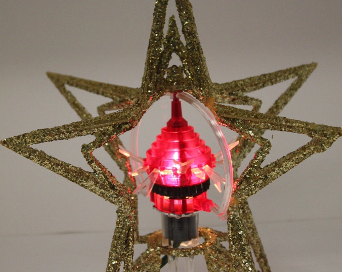 Vintage Merry Glow Rotating Spinning Christmas Tree Topper - Etsy