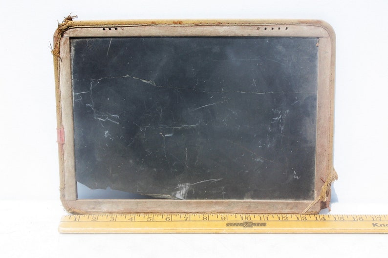 Vintage School Chalkboard Handheld Black Slate Double Sided Wood Framed ...