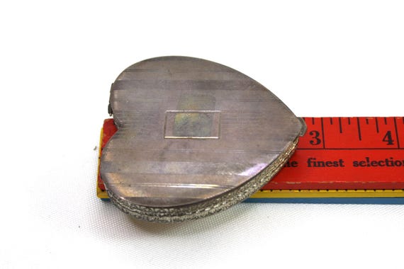 Vintage La Mode Sterling Silver Compact Heart Shaped … - Gem