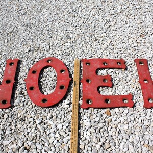 Vintage Christmas Holiday Greetings NOEL Sign Banner Cut Out Red ...