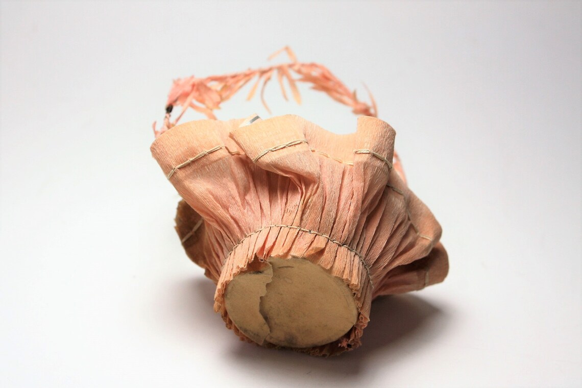 Vintage Easter Pink Peach Crepe Basket Nut Candy Party Cups Party Favor ...