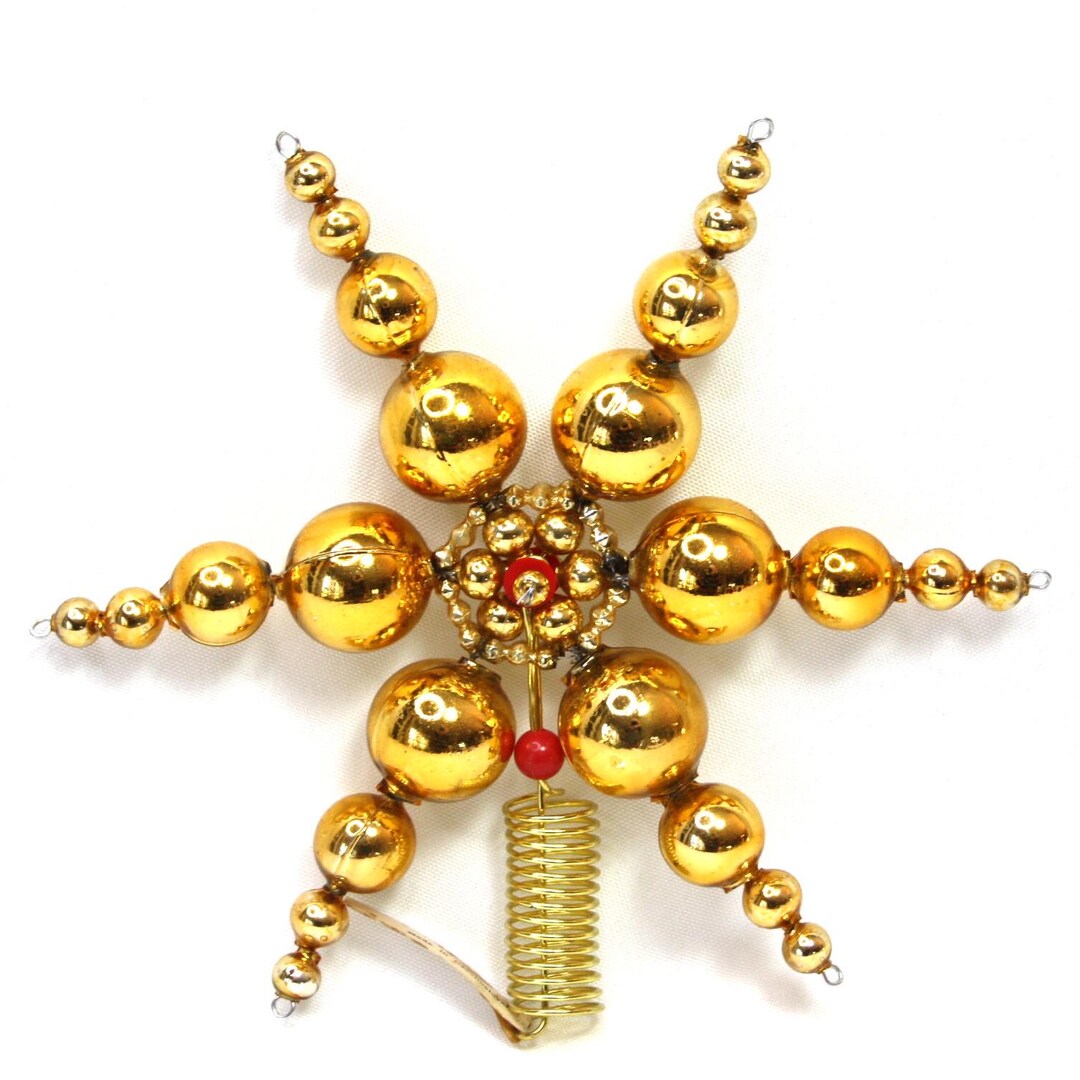 Mercury Glass Christmas Tree Topper Gold Mercury Glass Bead Starburst ...