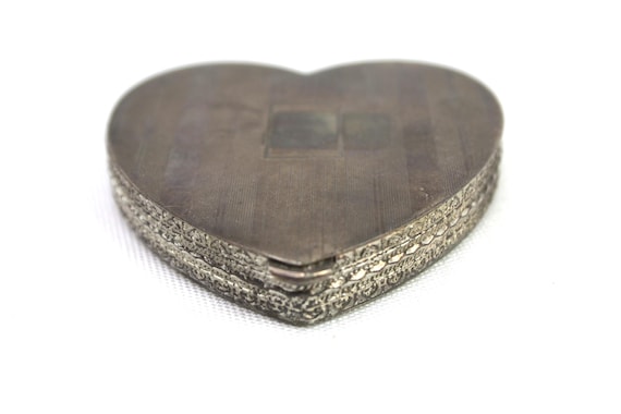 Vintage La Mode Sterling Silver Compact Heart Shaped … - Gem