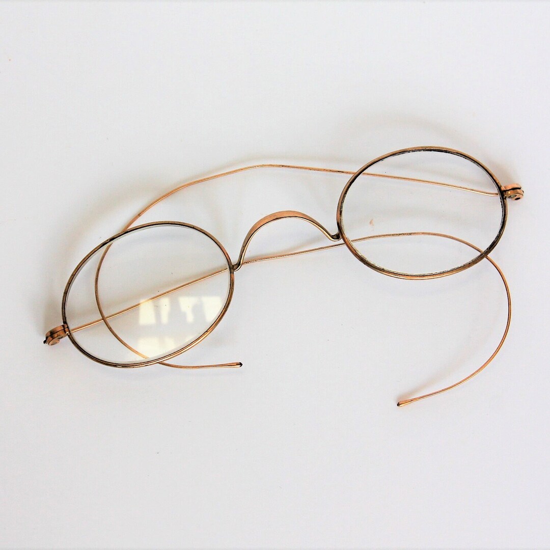 Antique Vintage Wire Rimmed Eyewear Eyeglasses Oval Gold Filled ...