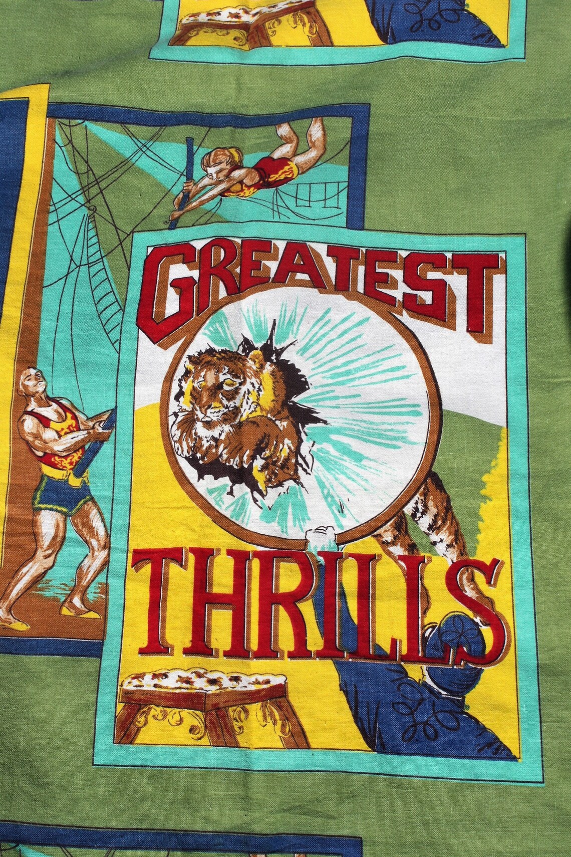 Vintage Circus Drapery Panels Curtains Fabric Mid Century - Etsy