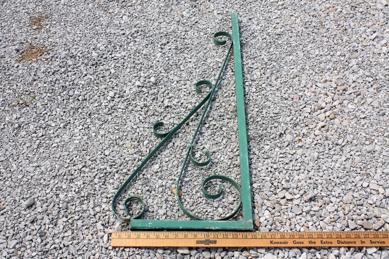 Vintage Metal Sign Bracket Green Scrolled Mounting Bracket - Etsy