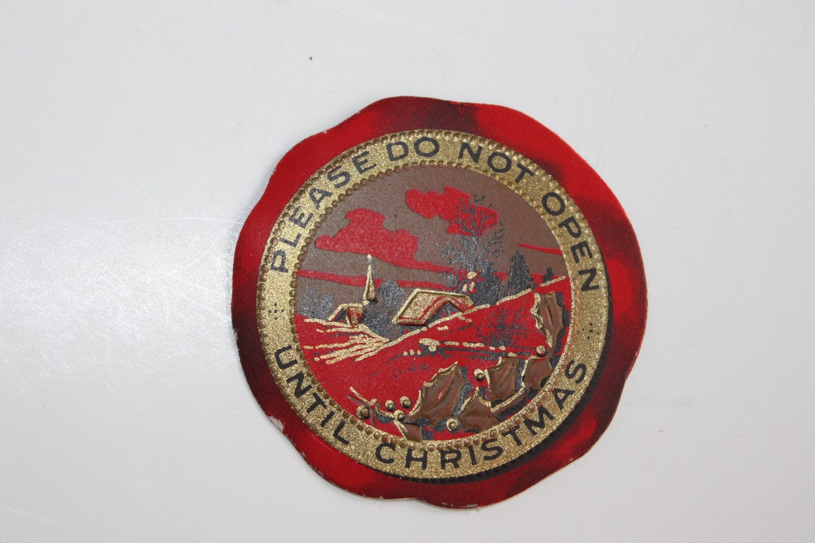 Vintage Please Do Not Open Until Christmas Gift Seals Sticker - Etsy