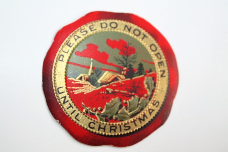 Vintage Please Do Not Open Until Christmas Gift Seals Sticker - Etsy