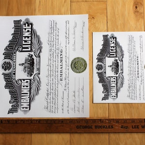 Vintage Embalmers License 1958 Mortician Funeral Home Embalming ...