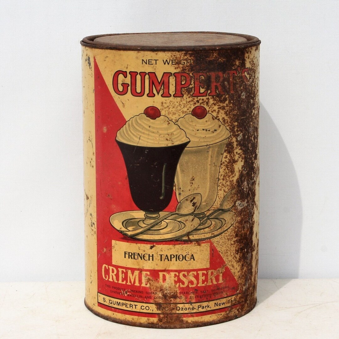 Vintage Gumpert's French Tapioca Creme Dessert Food Large Can ...