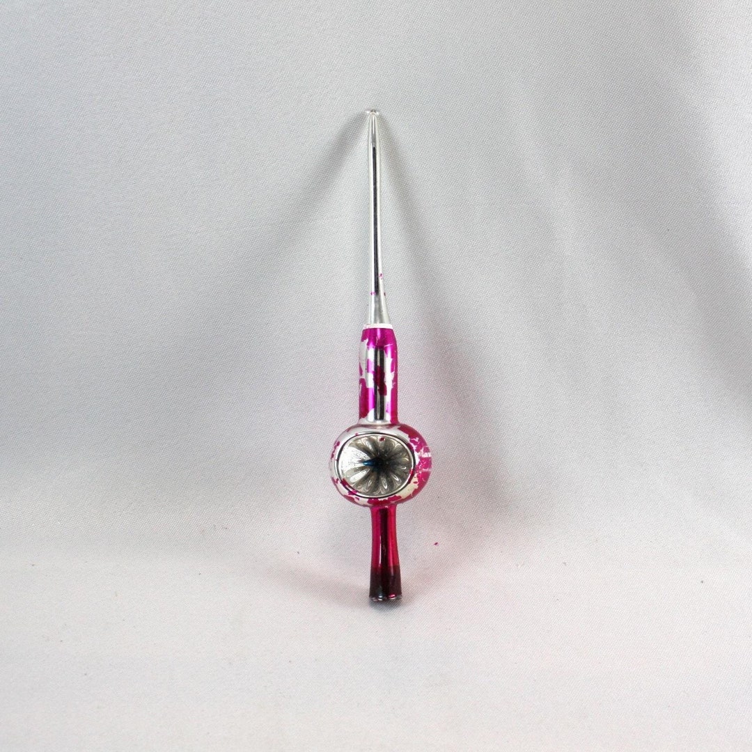 Vintage Christmas Mercury Glass Feather Mini Tree Ornament Tree Topper ...