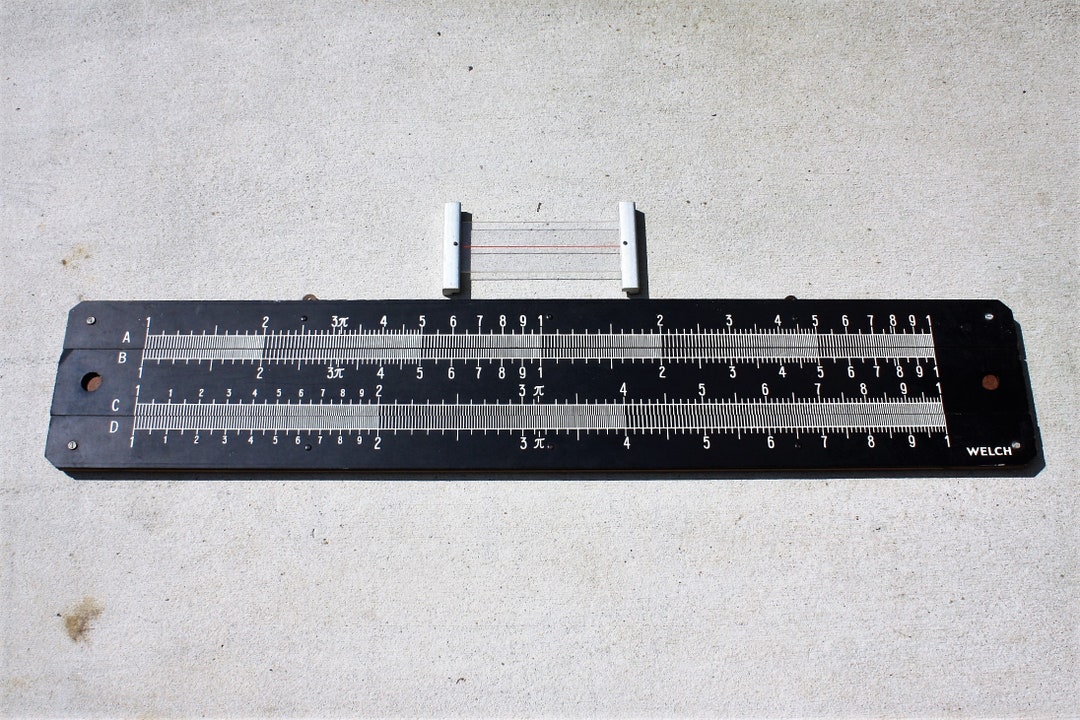 Vintage Slide Ruler Welch Wood Black White X-large Teacher Classroom ...