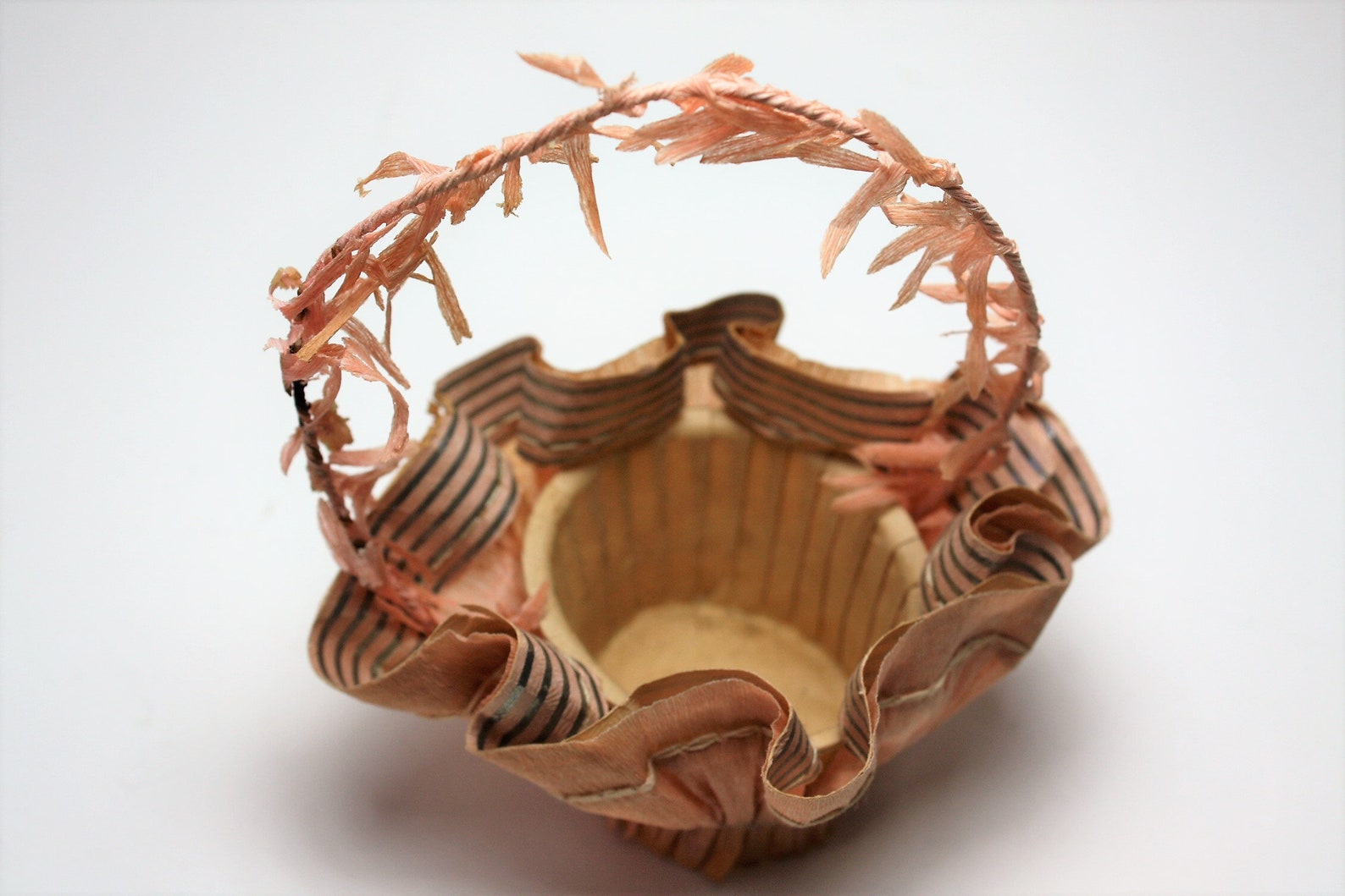 Vintage Easter Pink Peach Crepe Basket Nut Candy Party Cups Party Favor ...