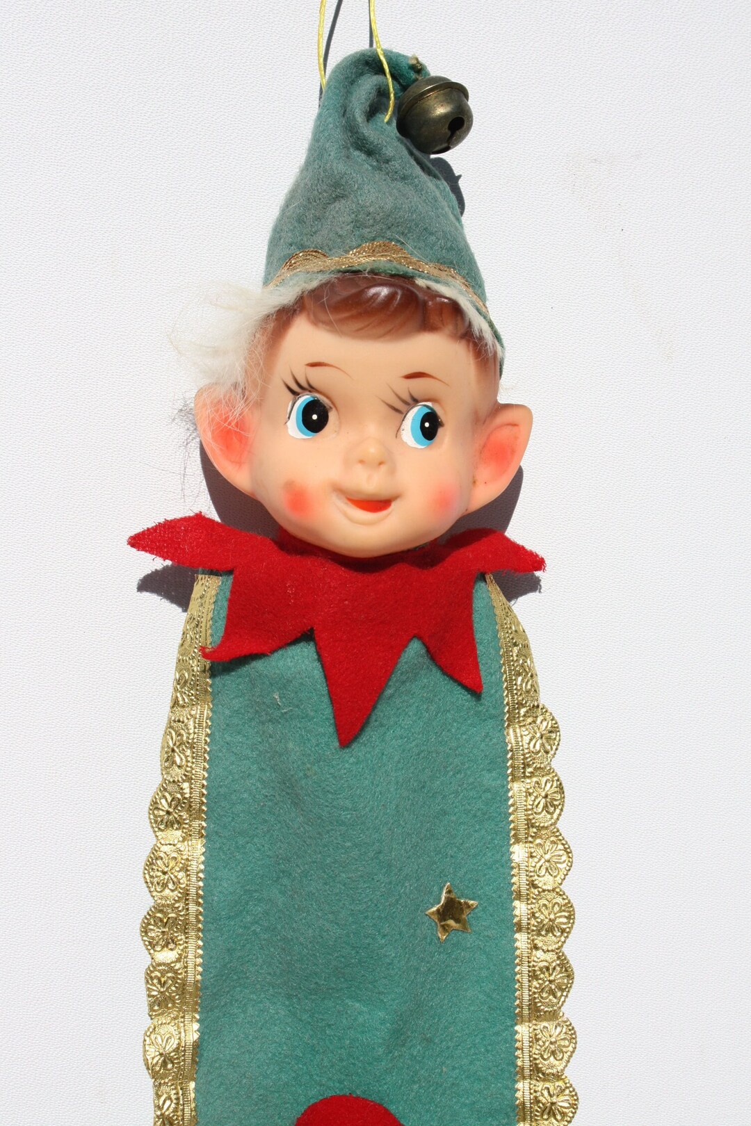 Vintage Elves Elf Pixie Head Felt Strip Banner Christmas - Etsy