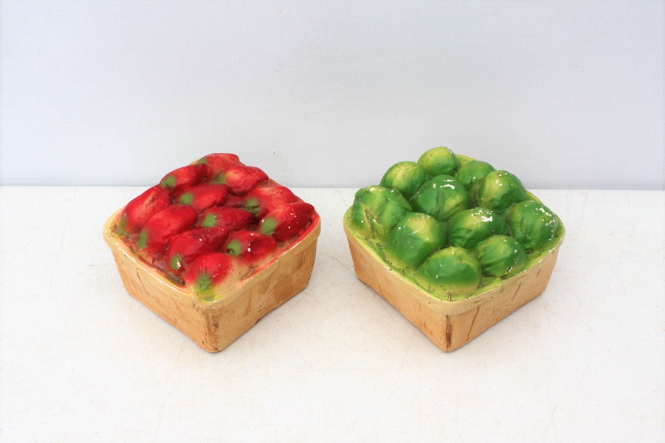 Vintage Store Display Food Fruit Vegetables Chalkware Chalk | Etsy