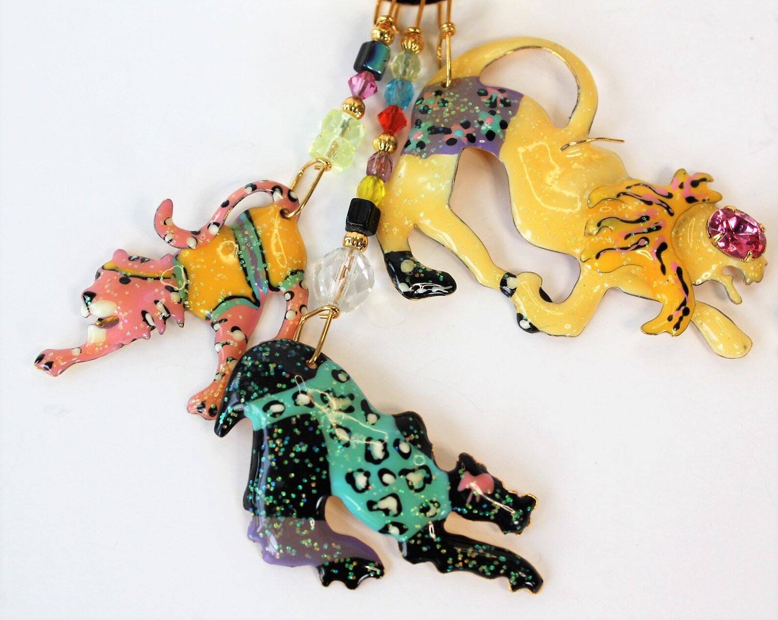 Vintage Lunch at the Ritz LIONS TIGERS & BEARS Earrings Wizard - Etsy