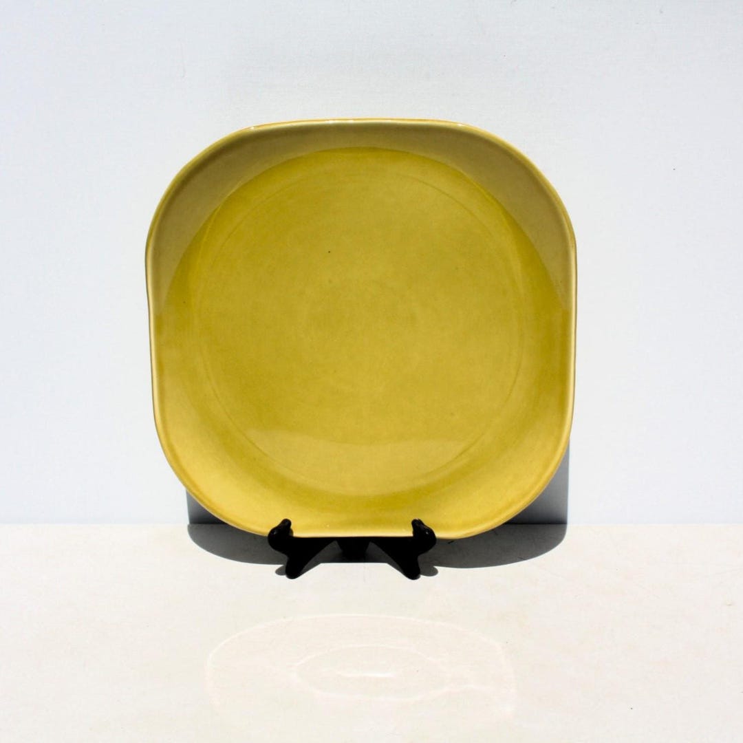 Vintage Russel Wright Square Serving Platter Chartreuse Square Serving ...