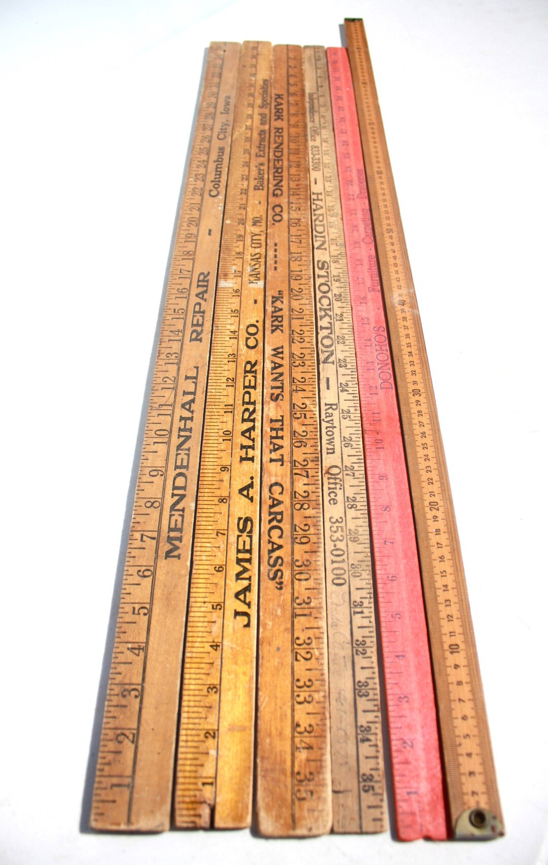 Vintage Wood Ruler Yardstick Lot Assortment Advertising Giveaways ...