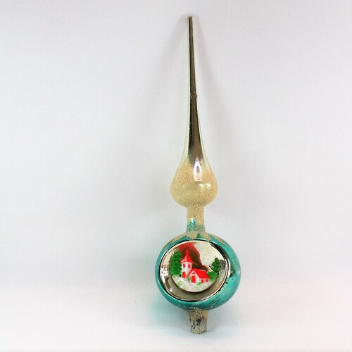 Christmas Classics Vintage Mercury Glass Tree Topper Triple - Etsy