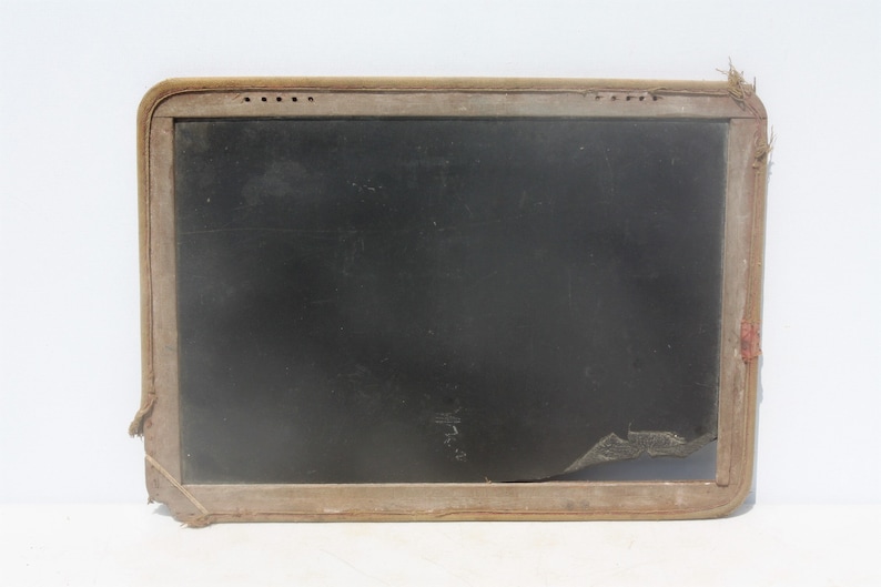 Vintage School Chalkboard Handheld Black Slate Double Sided Wood Framed ...