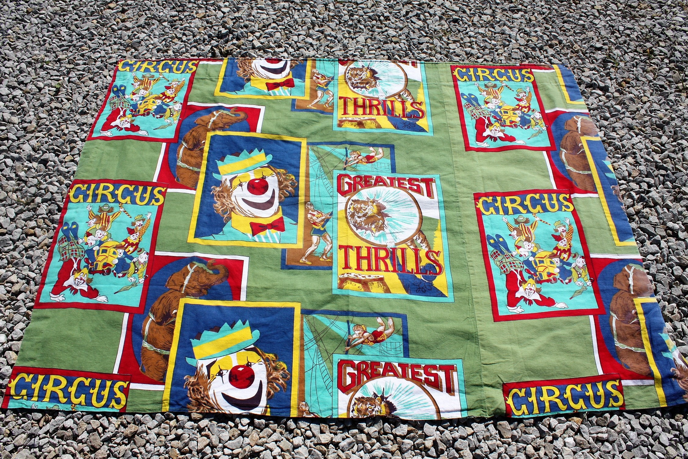 Vintage Circus Drapery Panels Curtains Fabric Mid Century - Etsy