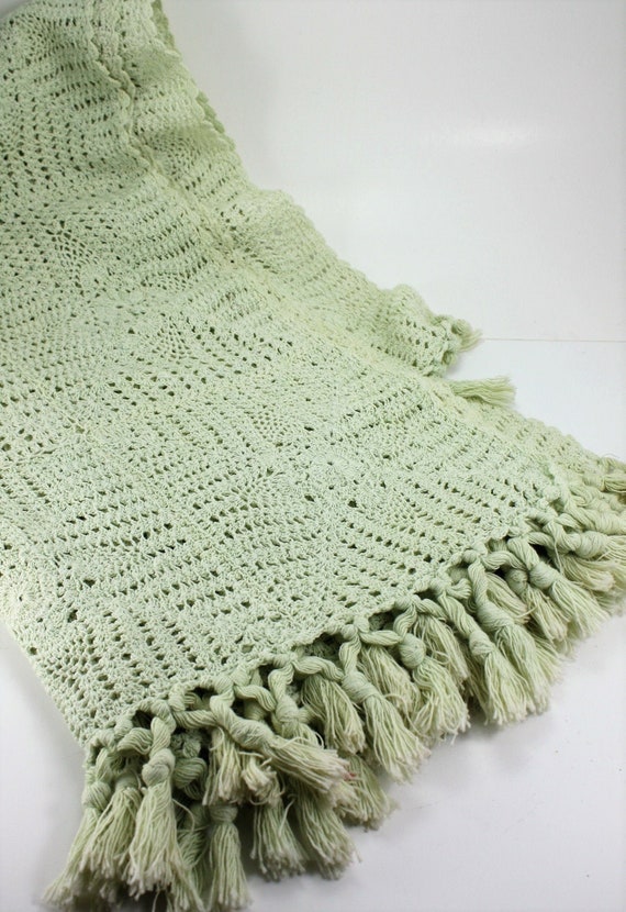 Vintage Crocheted Blanket Throw Afghan Coverlet Tablecloth - Etsy