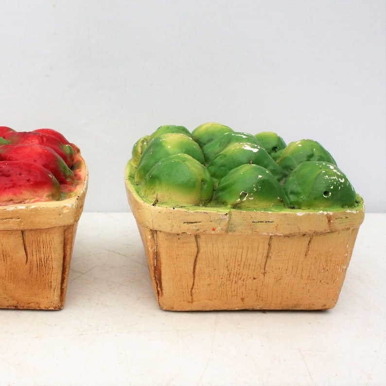 Vintage Store Display Food Fruit Vegetables Chalkware Chalk Plaster ...