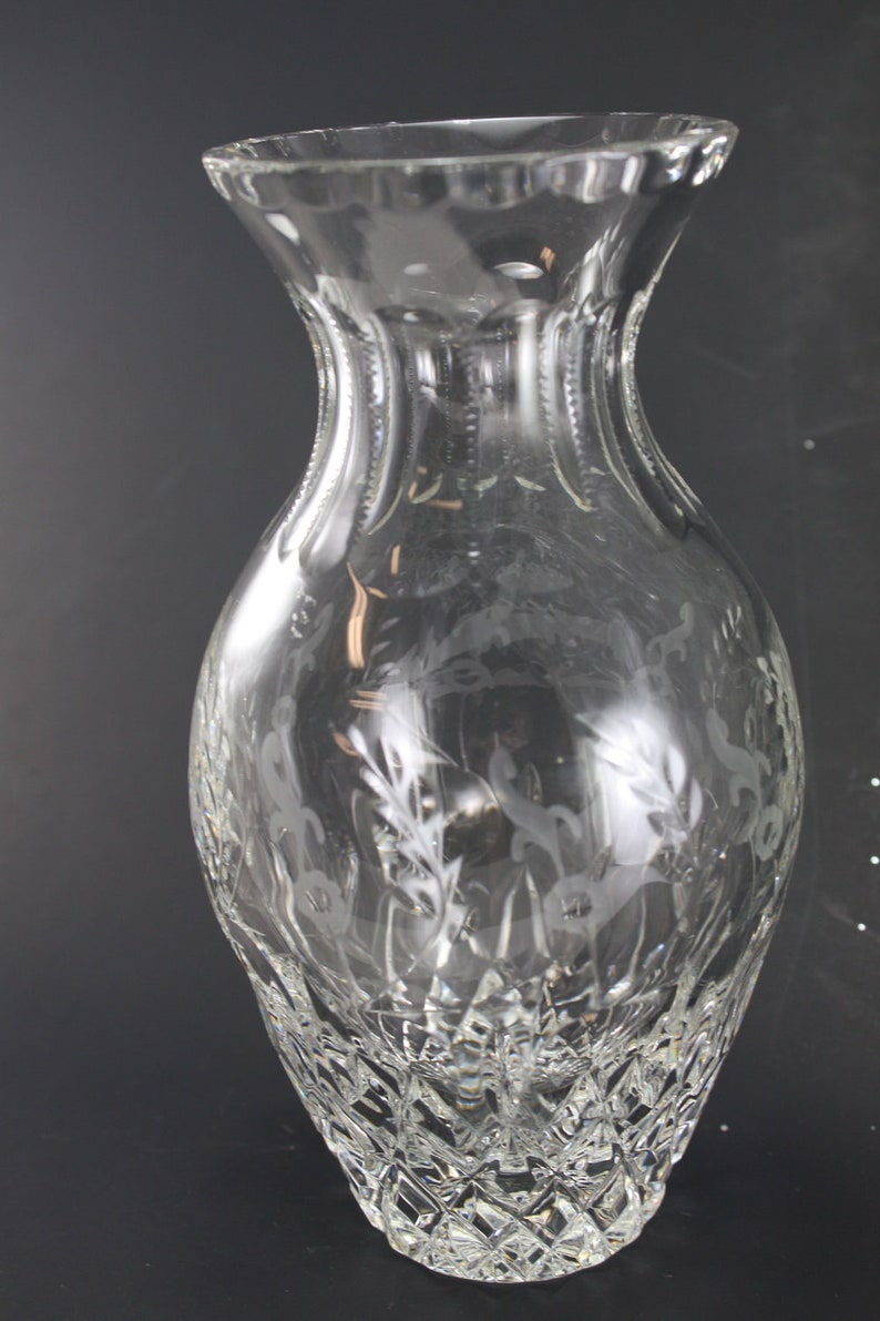 Vintage Rogaska Gallia Crystal Flared Vase Leaded Etched Glass | Etsy