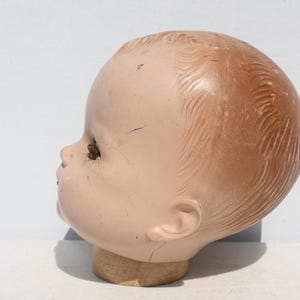 Vintage Creepy Baby Doll Head Only Ideal Sleepy Blinky Eyes Distressed ...